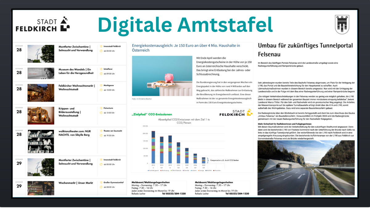 Digitale Amtstafel – DIGISAM – Digital Signage